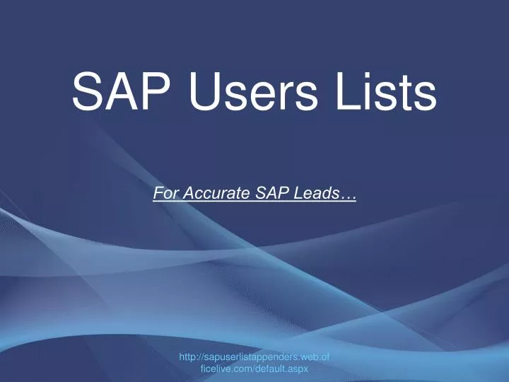 PPT - SAP Users Lists PowerPoint Presentation, free download - ID:10210