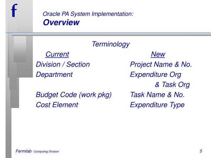 PPT - Oracle Project Accounting System Implementation Overview ...