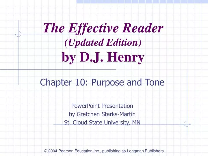 PPT - The Effective Reader (Updated Edition) by D.J. Henry PowerPoint ...