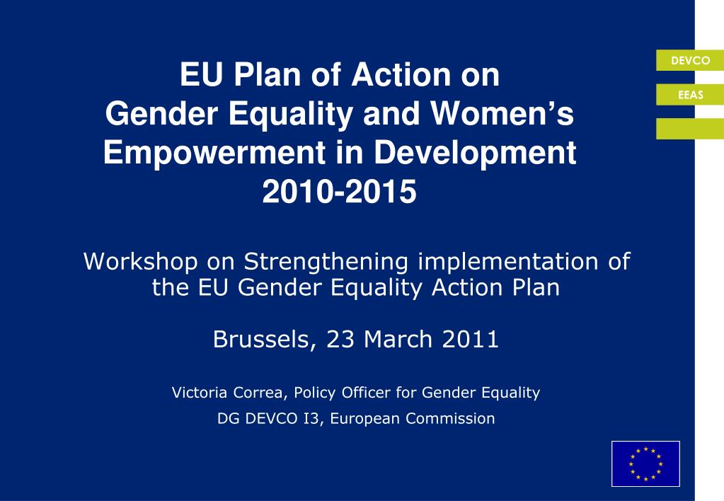 Ppt Eu Plan Of Action On Gender Equality And Womens Empowerment In