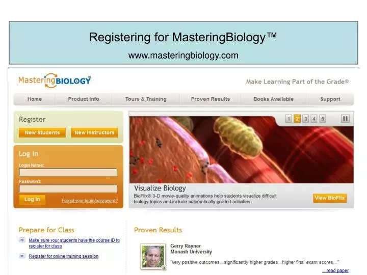 PPT - Registering for MasteringBiology™ www.masteringbiology.com ...