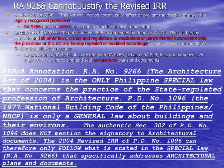 PPT - Revised IRR of National Building Code – Why is an Injunction ...