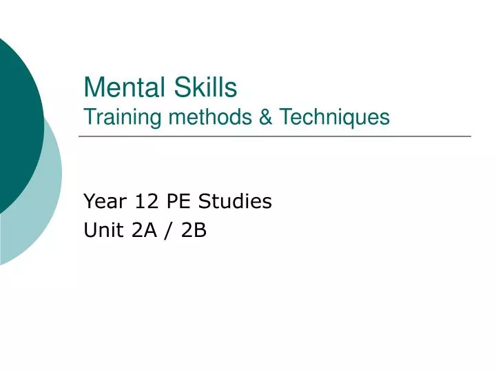 PPT - Mental Skills Training methods & Techniques PowerPoint ...