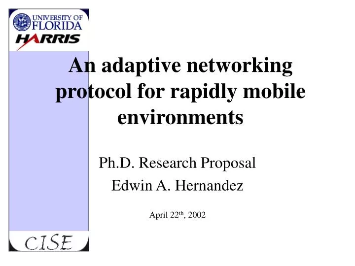 Ppt An Adaptive Networking Protocol For Rapidly Mobile Environments