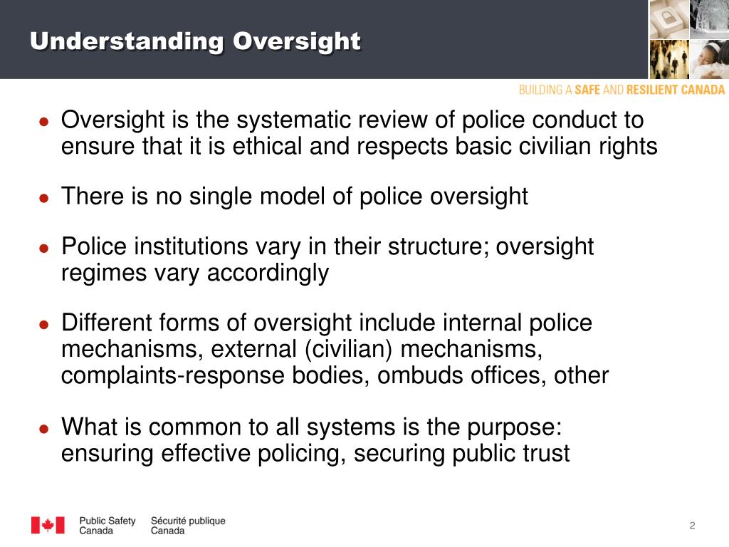 PPT - Police Oversight and the Bolstering of Public Trust Canadian ...