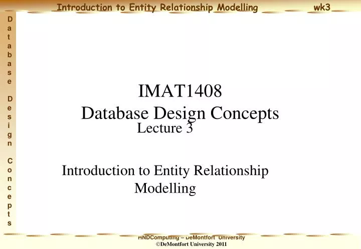 Ppt Imat1408 Database Design Concepts Powerpoint Presentation Free