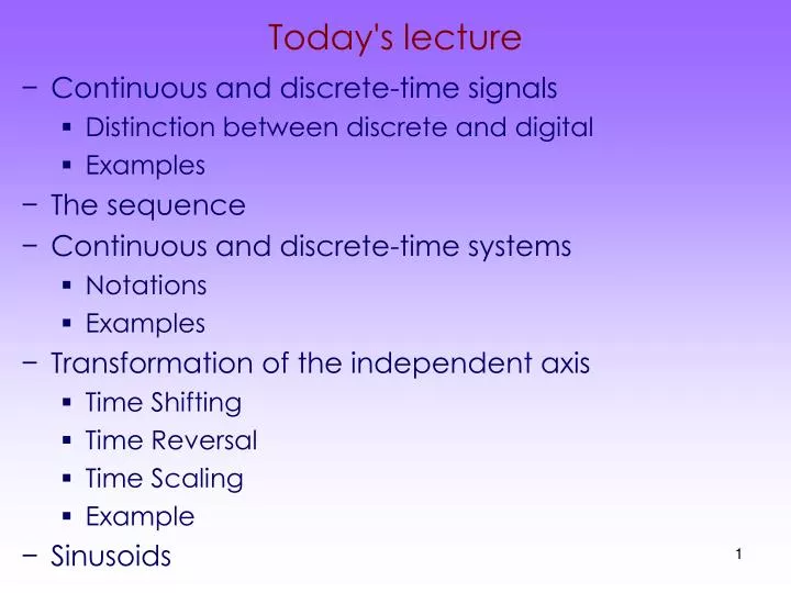 PPT - Today's lecture PowerPoint Presentation, free download - ID:1024307