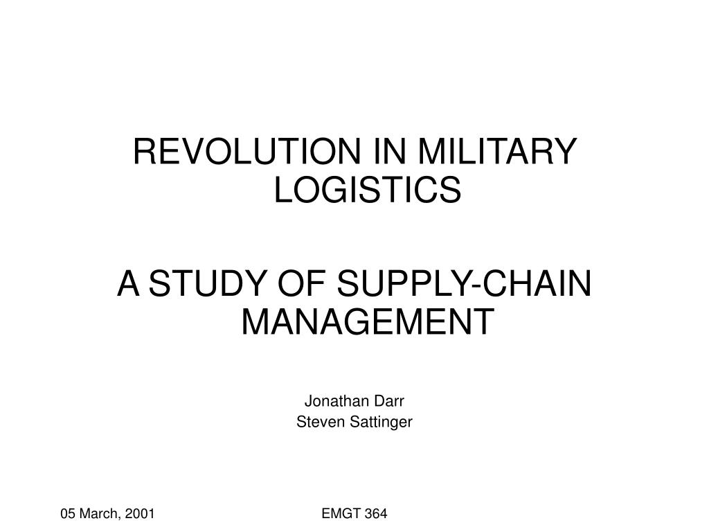 PPT - Achieving Revolution in Military Logistics Through Supply-Chain ...