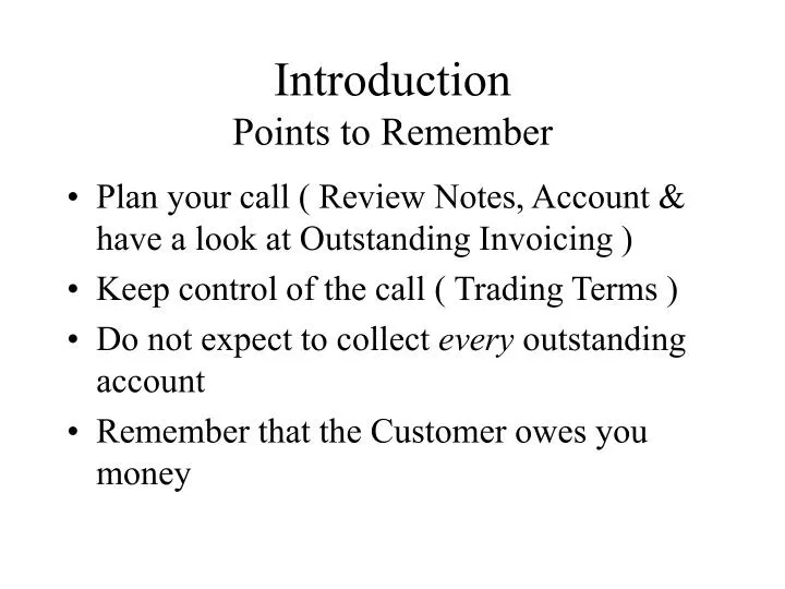 PPT - Introduction Points to Remember PowerPoint Presentation, free ...