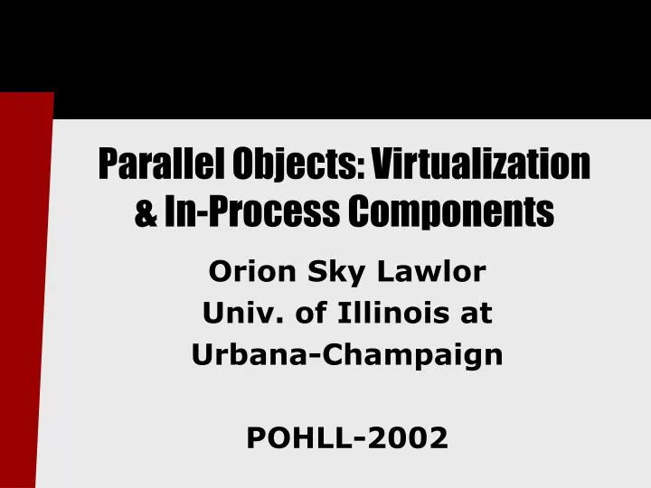Ppt Parallel Objects Virtualization And In Process Components Powerpoint Presentation Id1025338