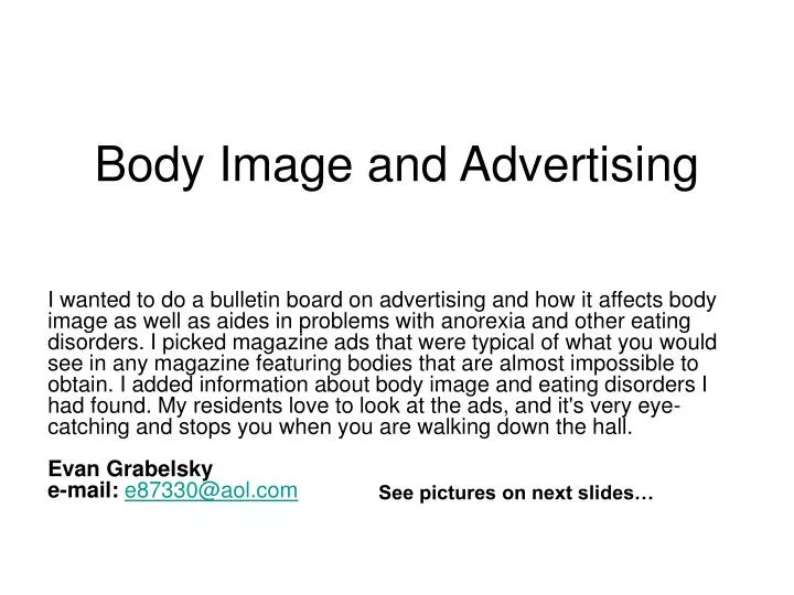 PPT - Body Image and Advertising PowerPoint Presentation, free download ...