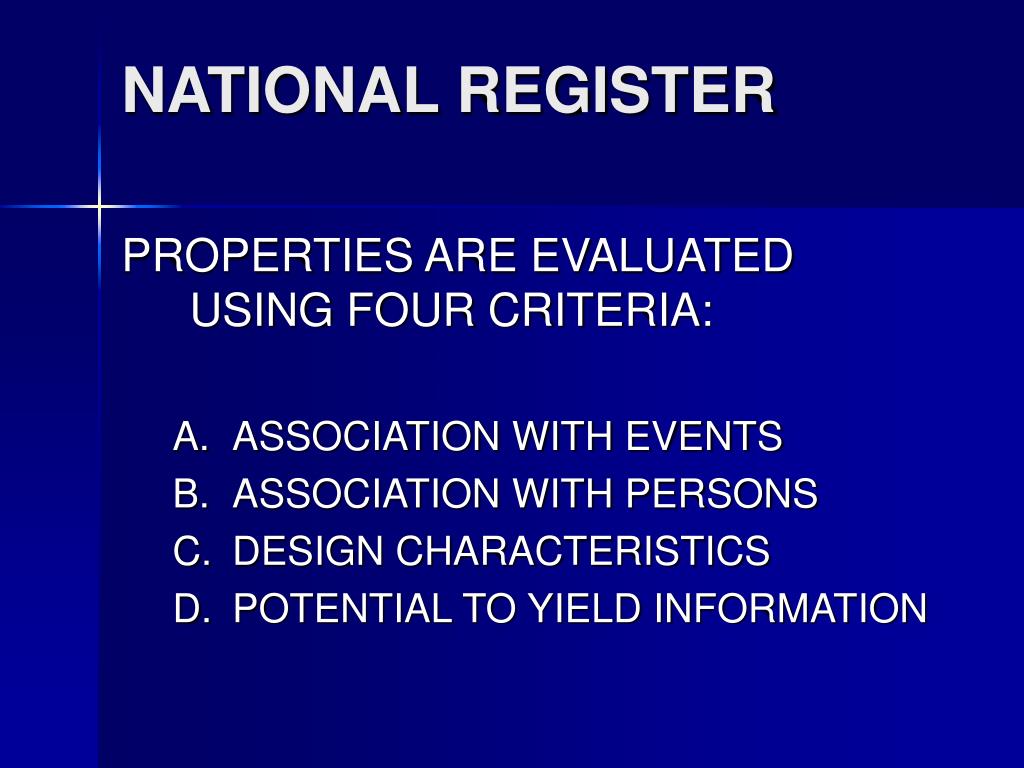 PPT - IDENTIFYING & EVALUATING HISTORIC PROPERTIES PowerPoint ...