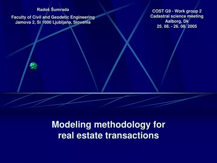 PPT - Modeling methodology for real estate transaction s PowerPoint ...