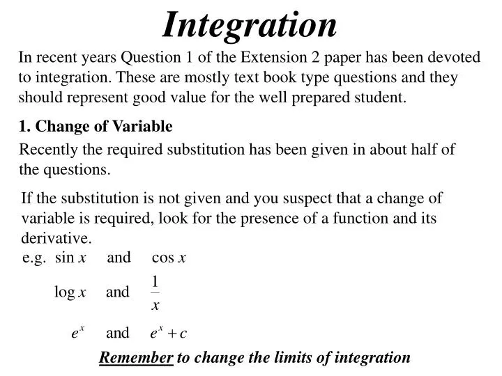 PPT - Integration PowerPoint Presentation, free download - ID:1028463