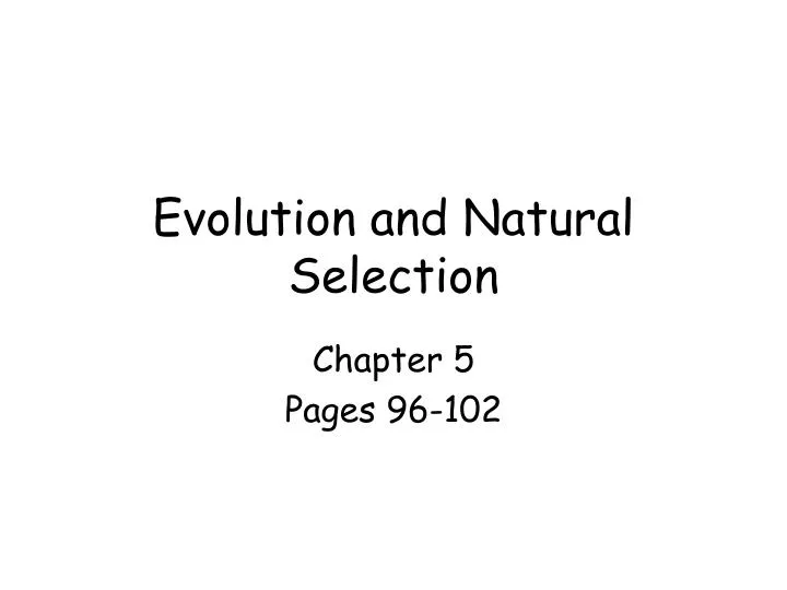 PPT - Evolution and Natural Selection PowerPoint Presentation, free ...