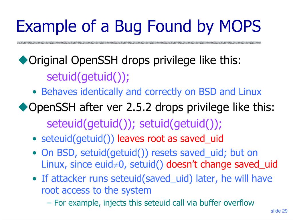 Ppt Unix Security Setuid And Chroot Static Security Analysis With Mops Powerpoint