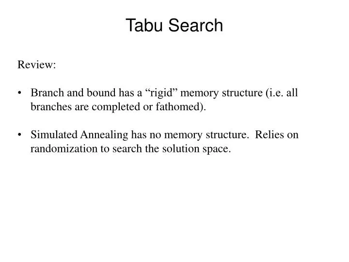 PPT - Tabu Search PowerPoint Presentation, free download - ID:1030971