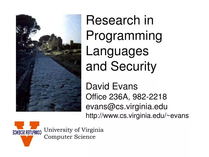 PPT - Research in Programming Languages and Security PowerPoint ...