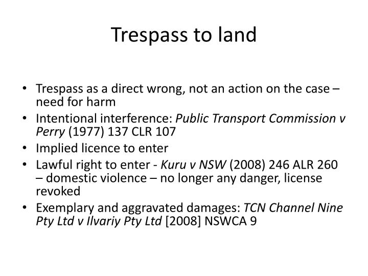 PPT - Concepts of Land Trespass and Fixtures PowerPoint Presentation ...