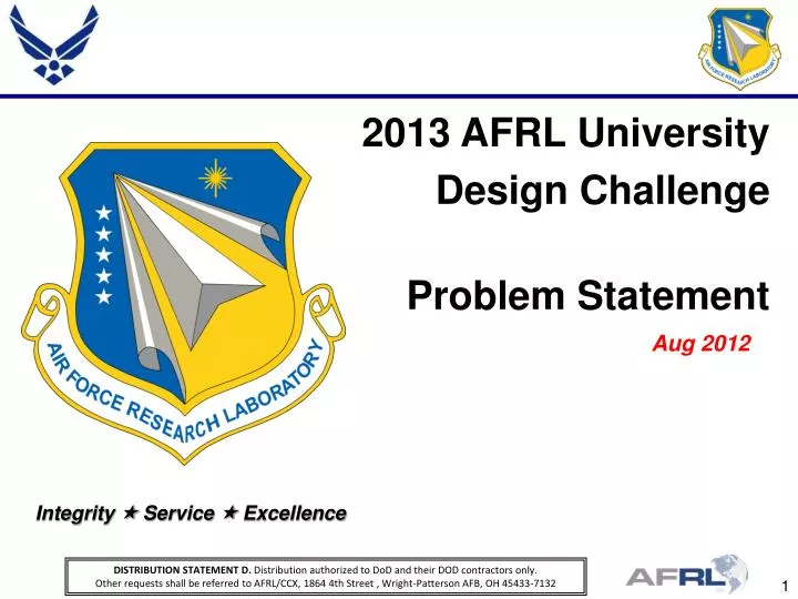 PPT - 2013 AFRL University Design Challenge Problem Statement ...