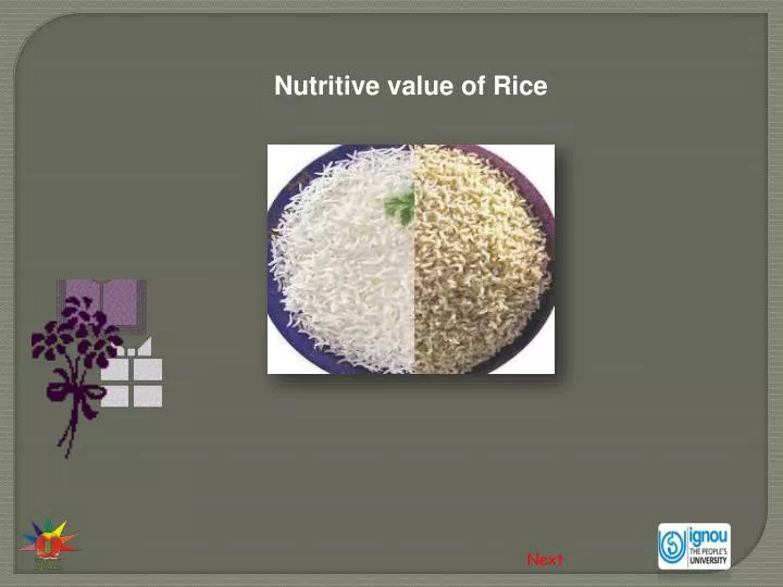 PPT - Nutritive value of Rice PowerPoint Presentation, free download ...