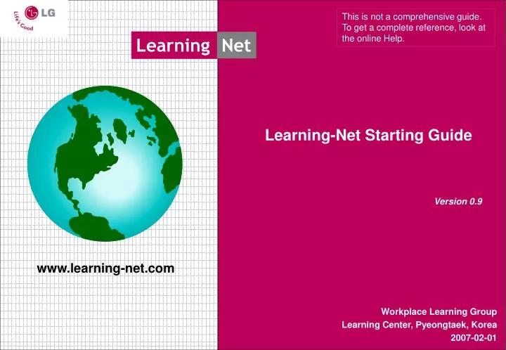 PPT - Learning-Net Starting Guide PowerPoint Presentation, free ...
