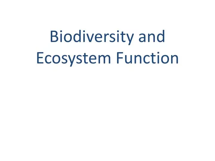 PPT - Biodiversity and Ecosystem Function PowerPoint Presentation, free ...