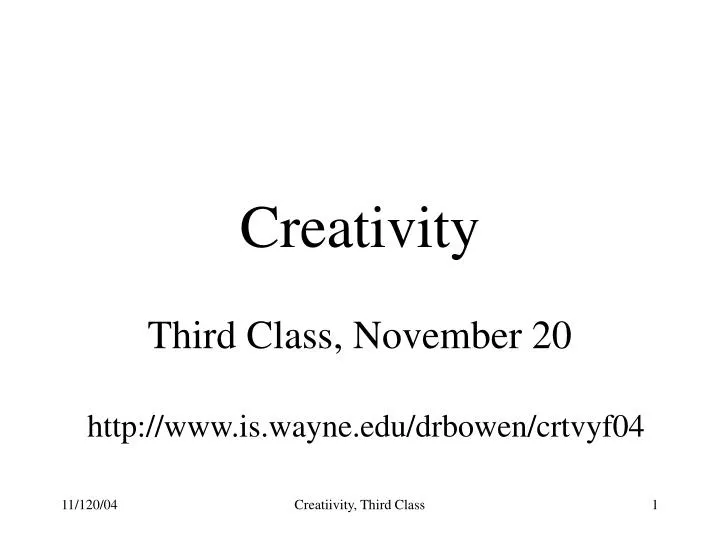PPT - Creativity PowerPoint Presentation, free download - ID:1036866