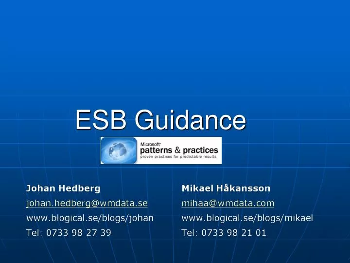 PPT - ESB Guidance PowerPoint Presentation, free download - ID:1037131