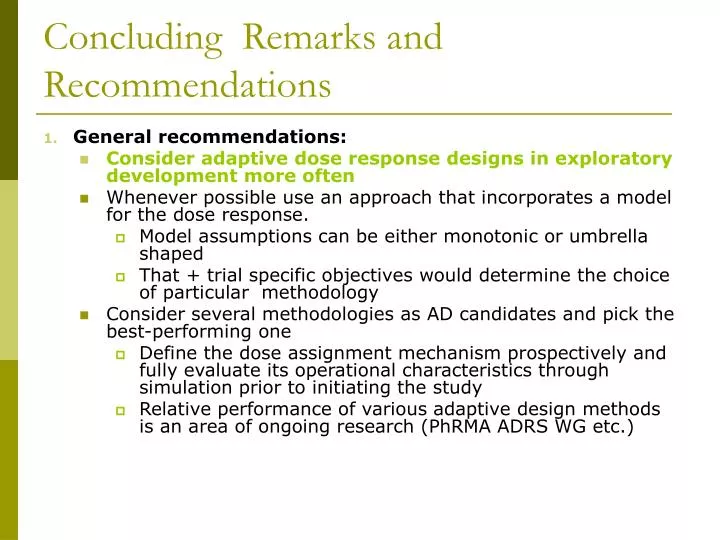 PPT - Concluding Remarks and Recommendations PowerPoint Presentation ...