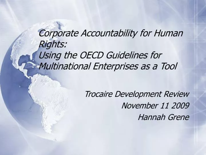 PPT - Corporate Accountability for Human Rights: Using the OECD ...