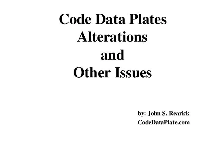 PPT - Ohio Code Data Plates Past 8 Months PowerPoint Presentation, free ...