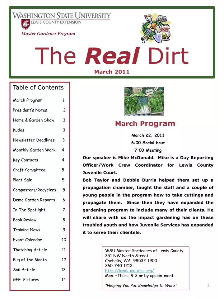 PPT - The Real Dirt March 2011 PowerPoint Presentation, free download ...