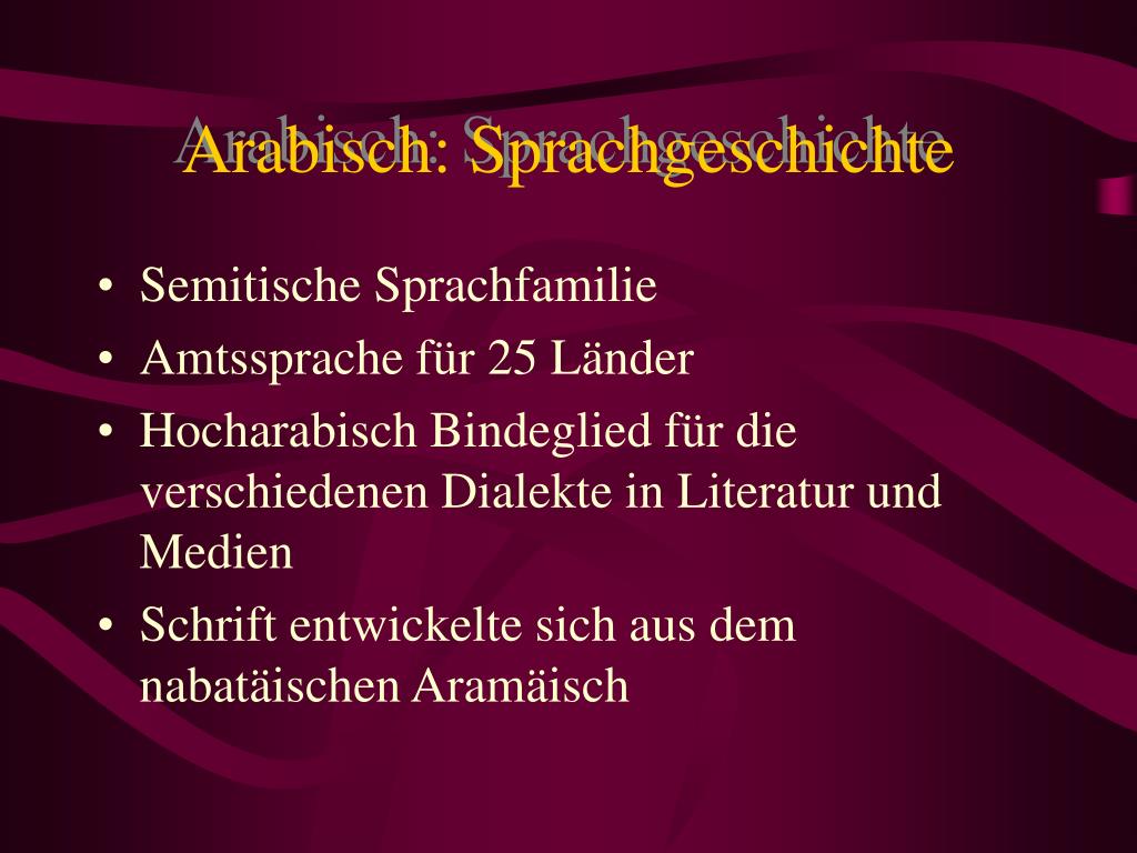 PPT - Diglossie und Varietätenlinguistik am Beispiel des Arabischen ...