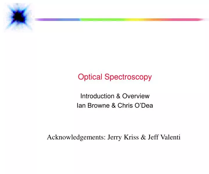 PPT - Optical Spectroscopy PowerPoint Presentation, free download - ID ...