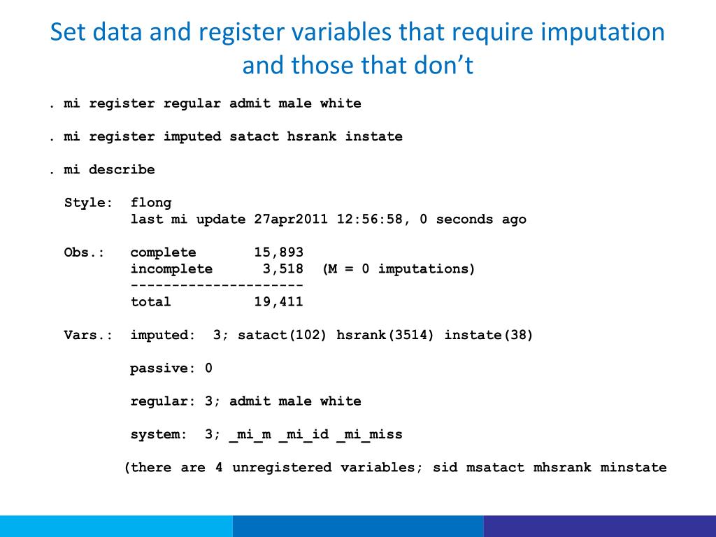 Ppt Multiple Imputations Introduction And Application In Stata 8144