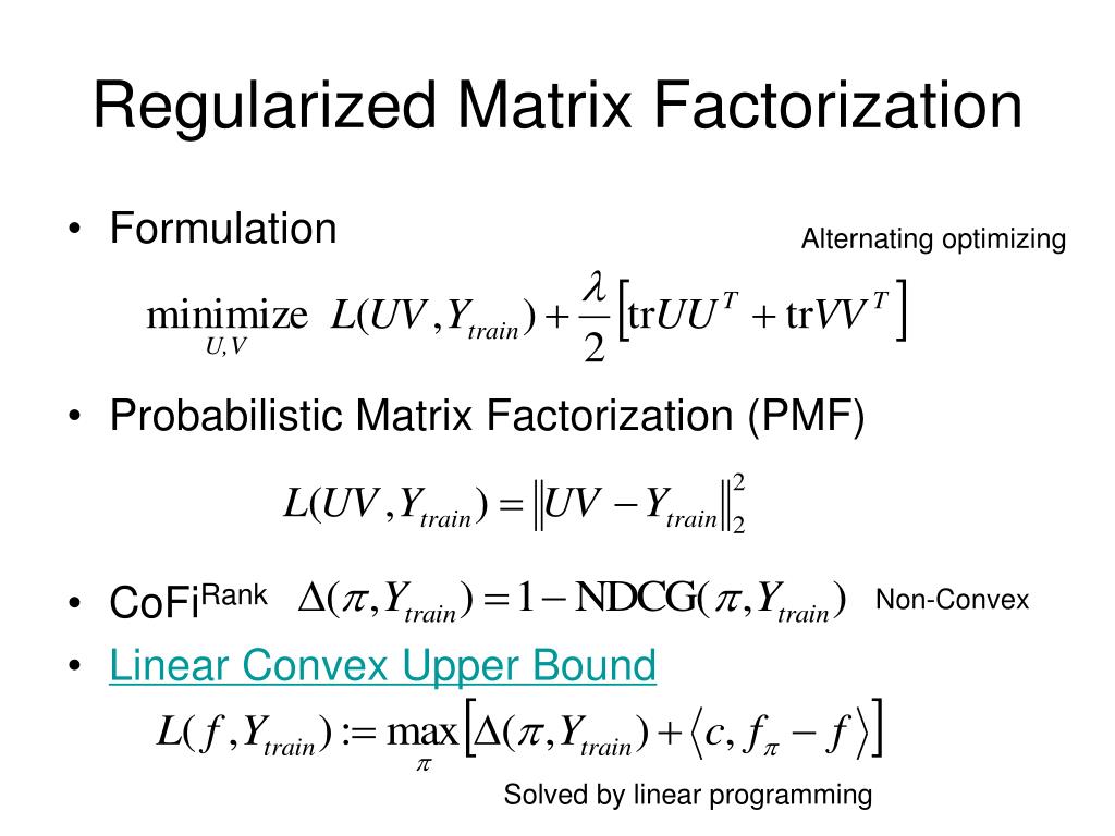 Ppt Cofi Rank Maximum Margin Matrix Factorization For Collaborative