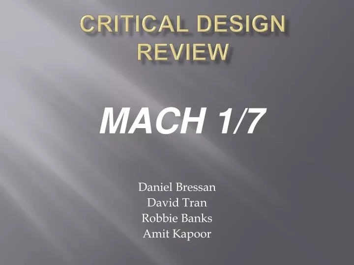 PPT - Critical Design Review PowerPoint Presentation, free download ...