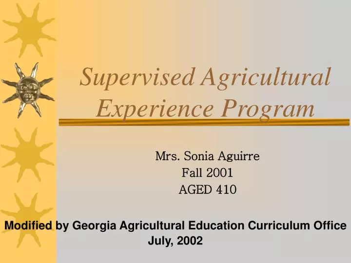 PPT - Supervised Agricultural Experience Program PowerPoint ...