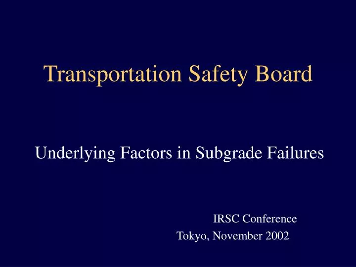 PPT - Transportation Safety Board PowerPoint Presentation, free ...