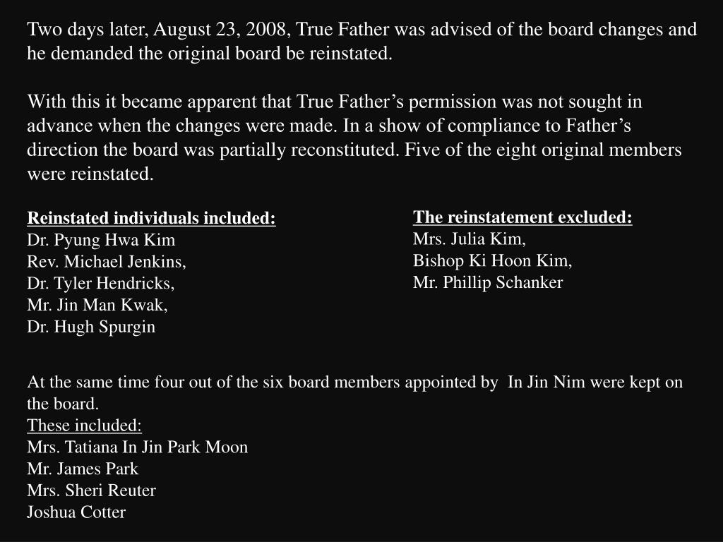 PPT - Facts behind the change of leaders of the Unification Church in ...