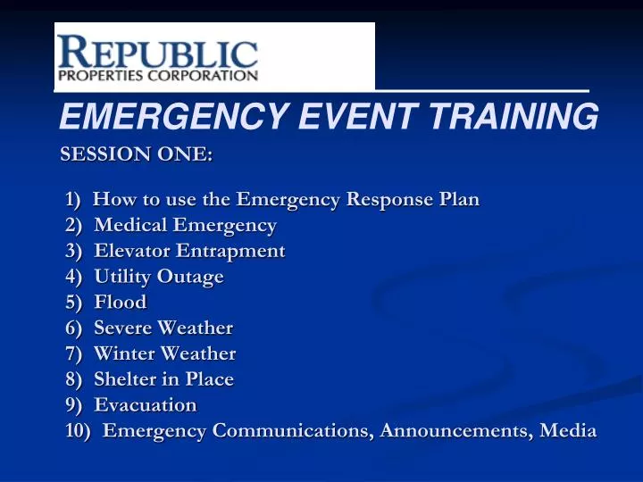 PPT - EMERGENCY EVENT TRAINING PowerPoint Presentation, free download ...