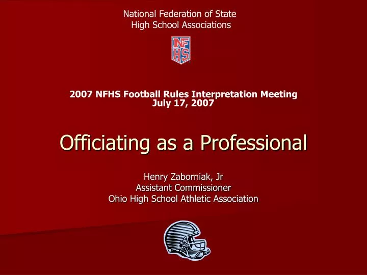 PPT - Officiating as a Professional PowerPoint Presentation, free ...