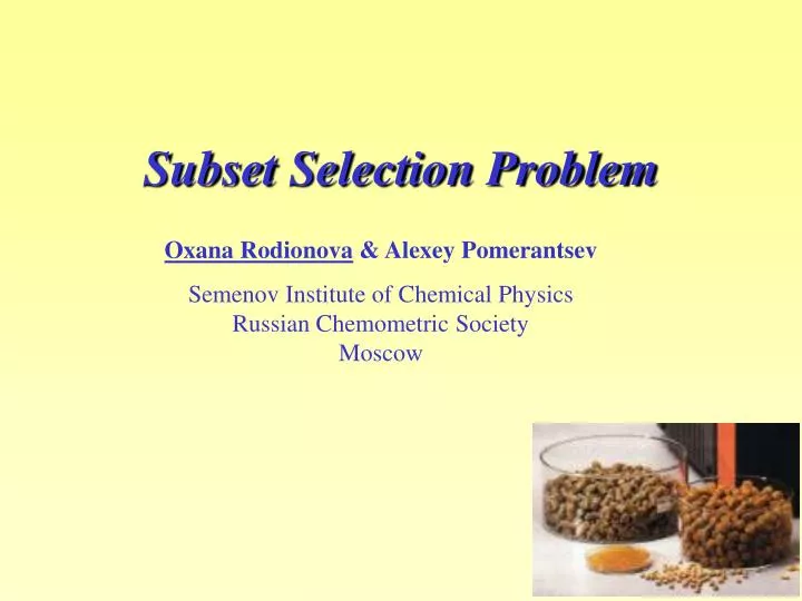 Ppt Subset Selection Problem Powerpoint Presentation Free Download