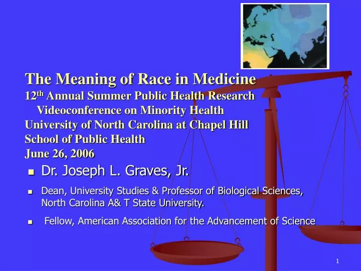 PPT - Dr. Joseph L. Graves, Jr. Dean, University Studies & Professor of ...