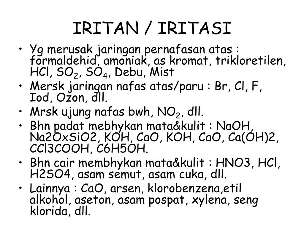 PPT - FAKTOR BAHAYA KIMIA ( Chemical Hazards ) PowerPoint Presentation ...