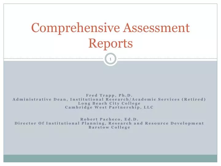 PPT - Comprehensive Assessment Reports PowerPoint Presentation, free ...