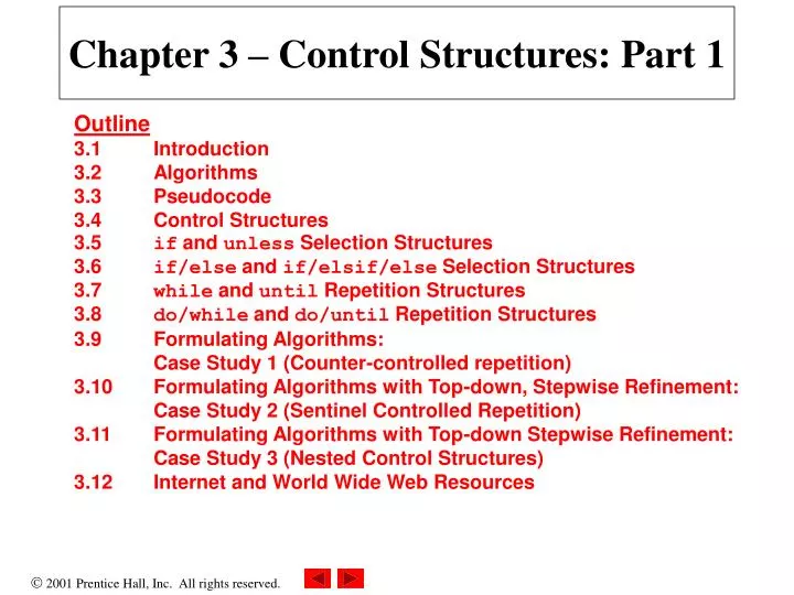 PPT - Chapter 3 – Control Structures: Part 1 PowerPoint Presentation ...