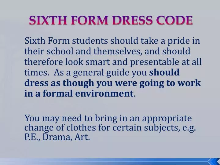 PPT - SIXTH FORM DRESS CODE PowerPoint Presentation, free download - ID ...