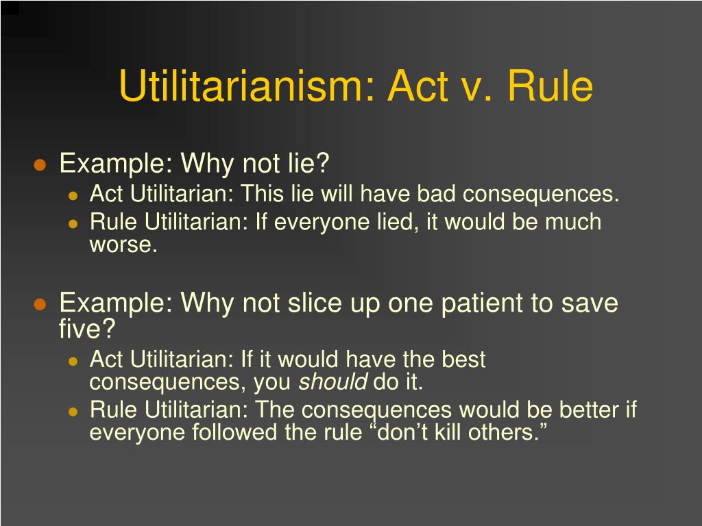 Utilitarianism Examples Utilitarianism Examples